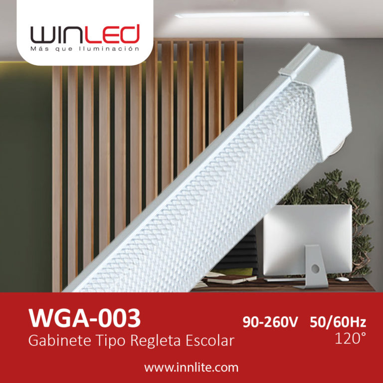 WGA-003 - GABINETE SLIM LED INTEGRADO TIPO REGLETA ESCOLAR 36W 120CM ...